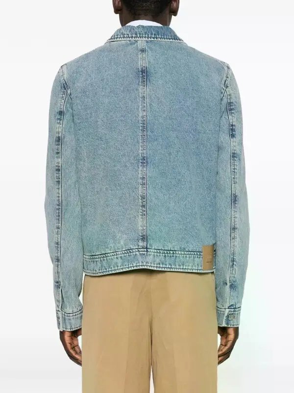 AMI Paris Faded-effect Zip-up Jacket