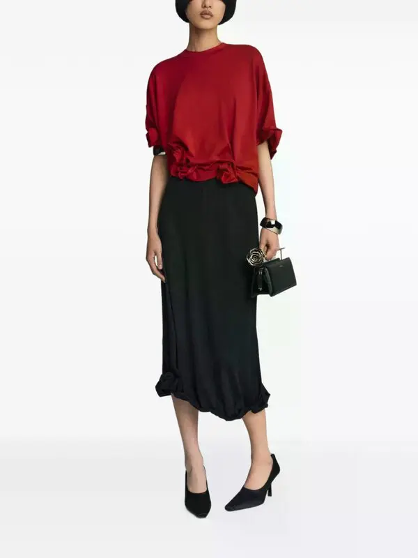 SEEN USERS Name Twombly Bloom Ruffled Midi Skirt
