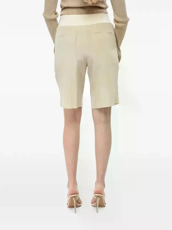 Helmut Lang Beige Silk Elasticated Waistband Shorts