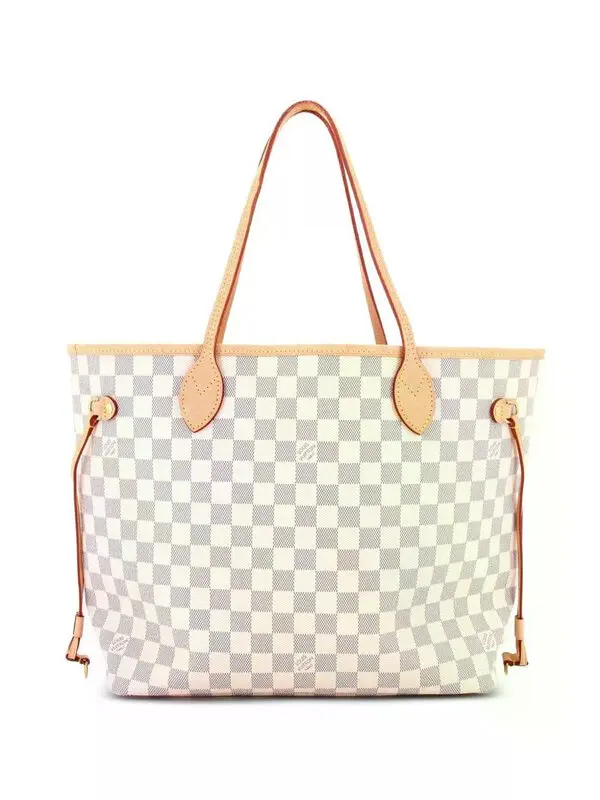 LOUIS VUITTON Neverfull Nm Damier Mm Tote Bag - White
