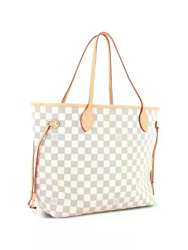 LOUIS VUITTON Neverfull Nm Damier Mm Tote Bag - White