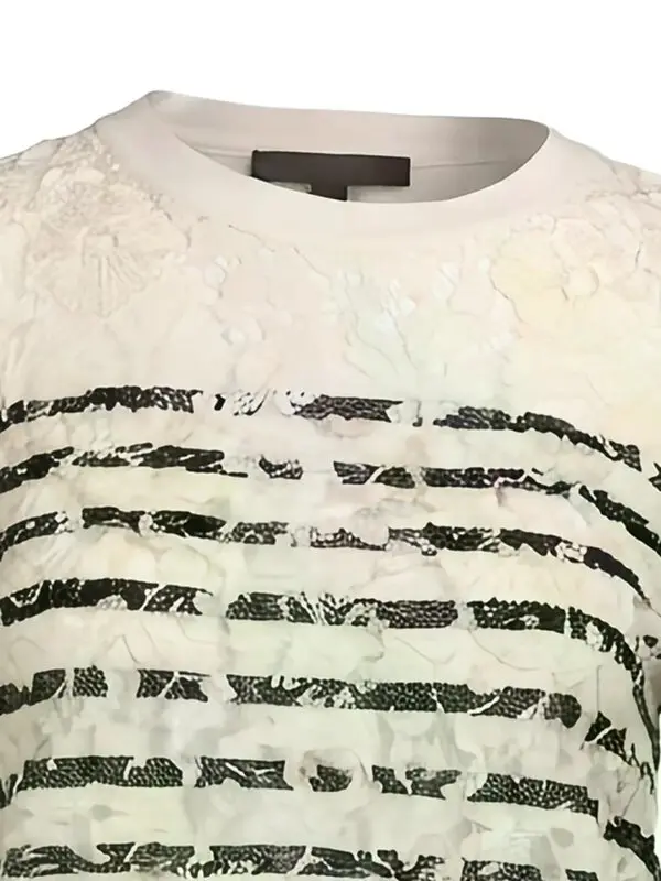 Valentino Garavani Lace-overlay Striped Sweater