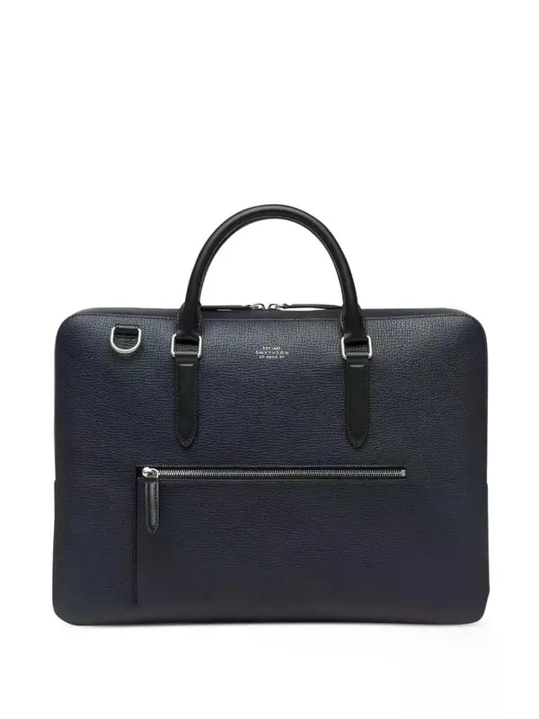 Smythson Ludlow Zip-front Laptop Bag