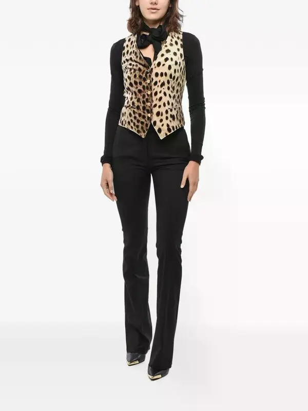 Tagliatore Animal-print Velvet Vest