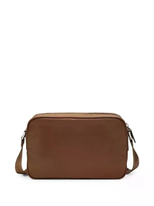 Prada Mini Re-nylon Cross Body Bag With Logo Plaque - Brown