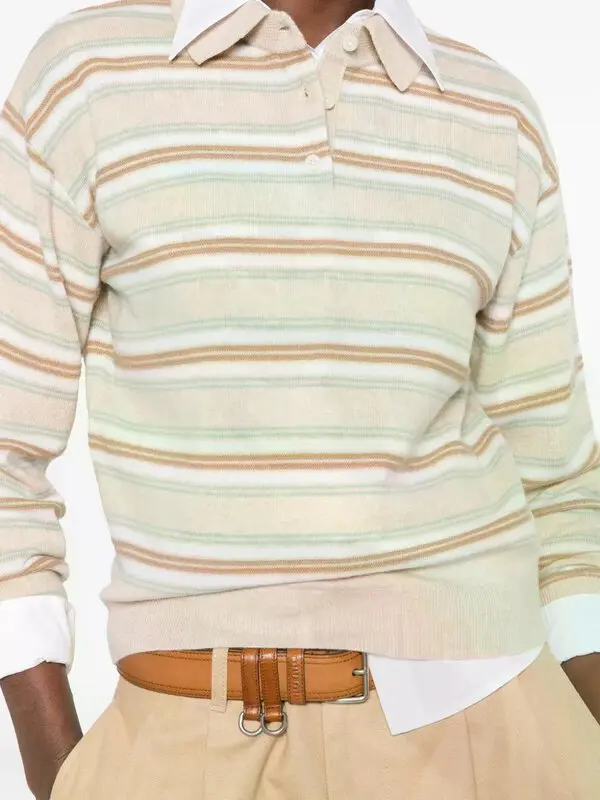 Guest In Residence Collegiate Stripe Polo Sweater