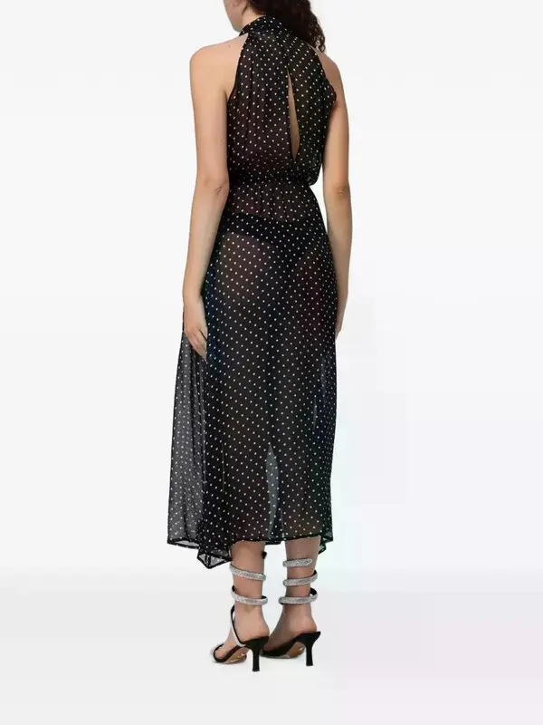 CRIDA MILANO Taormina Polka-dot Midi Dress - Black