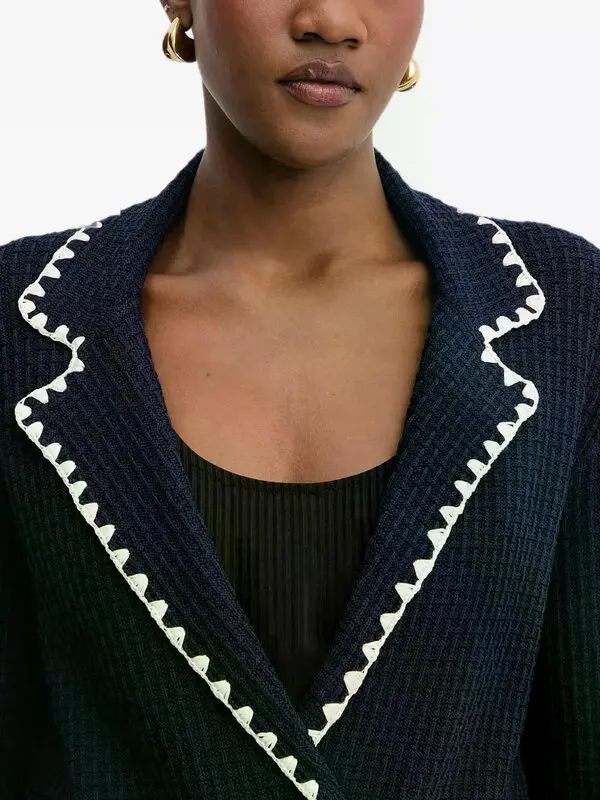 Luisa Spagnoli Cosmica Crochet-trim Double-breasted Cardigan