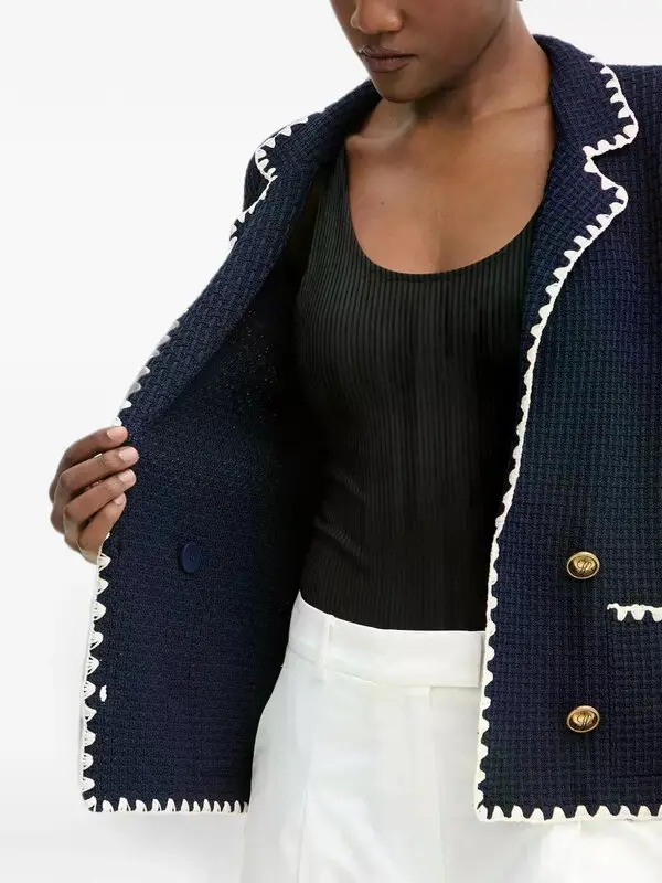 Luisa Spagnoli Cosmica Crochet-trim Double-breasted Cardigan
