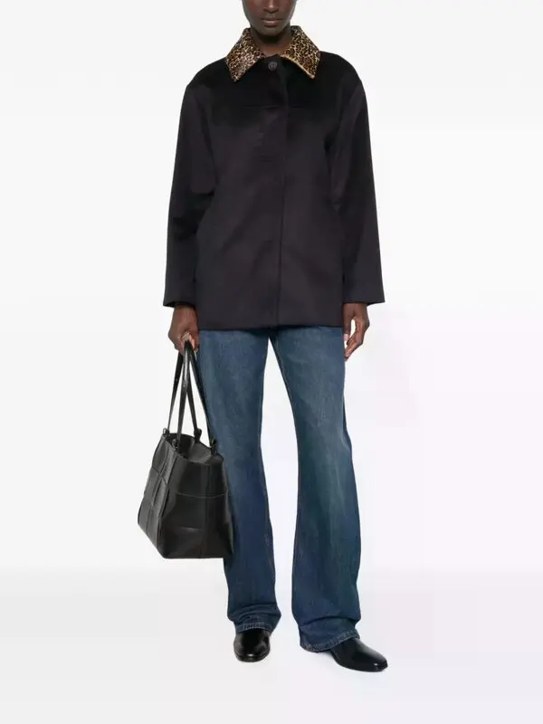 Max Mara Leopard-print Collar Jacket