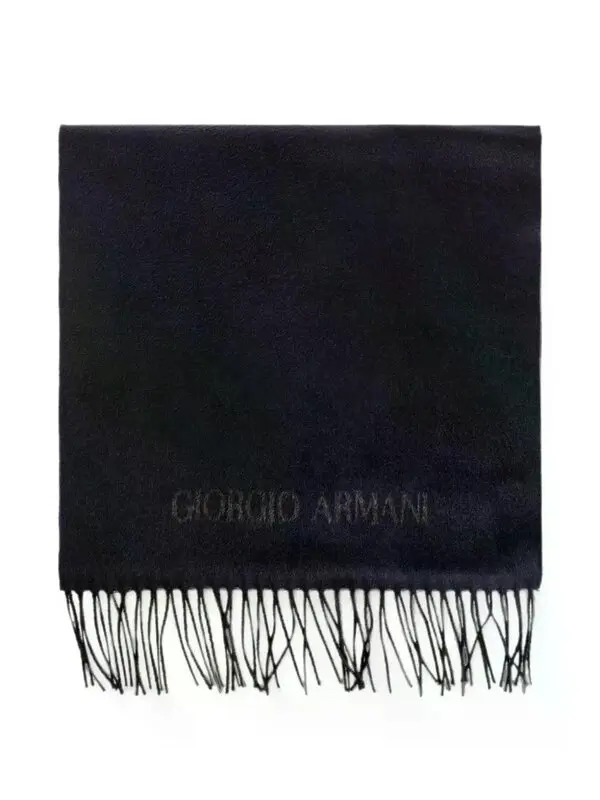 Giorgio Armani Fringed Logo-embroidered Scarf