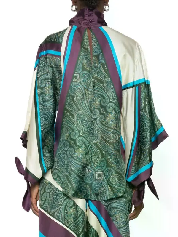 ALEMAIS Joni Paisley-print Silk Top