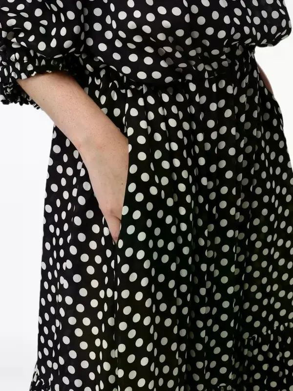 CRIDA MILANO Formentera Polka-dot Maxi Dress