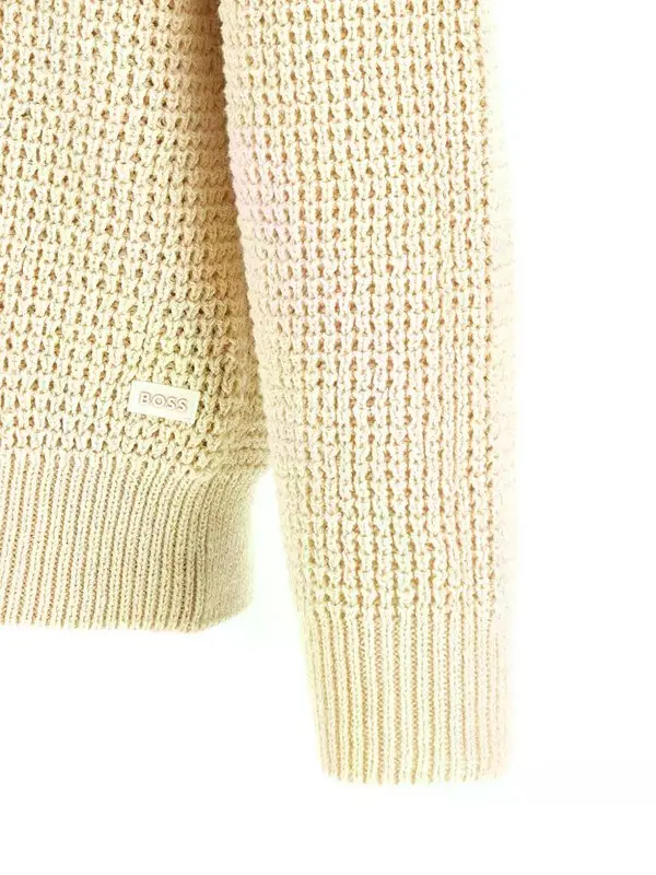 BOSS Honeycomb-knit V-neck Cardigan