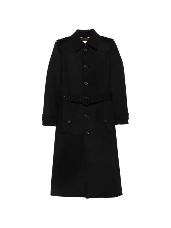 Saint Laurent Belted Single-breasted Coat