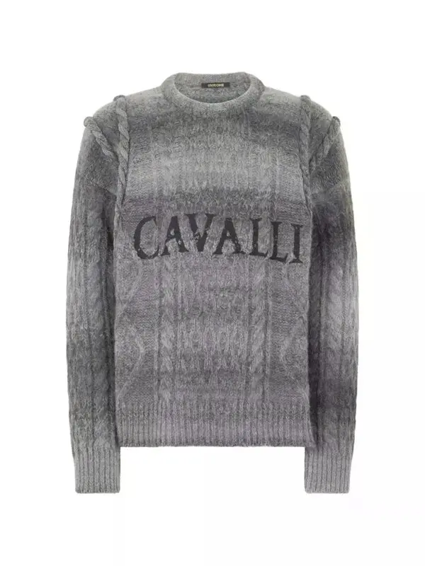 Roberto Cavalli Cable Knit Crew Neck Sweater