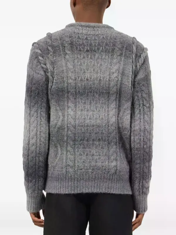 Roberto Cavalli Cable Knit Crew Neck Sweater