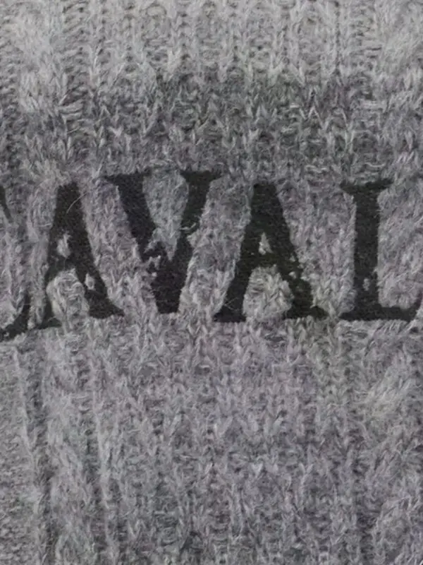 Roberto Cavalli Cable Knit Crew Neck Sweater