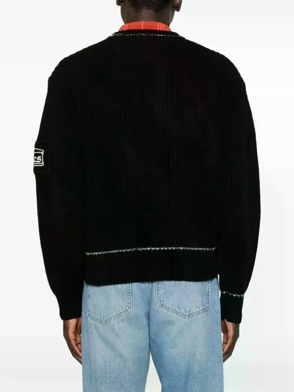 Aries Logo Patch Long Sleeve Sweater