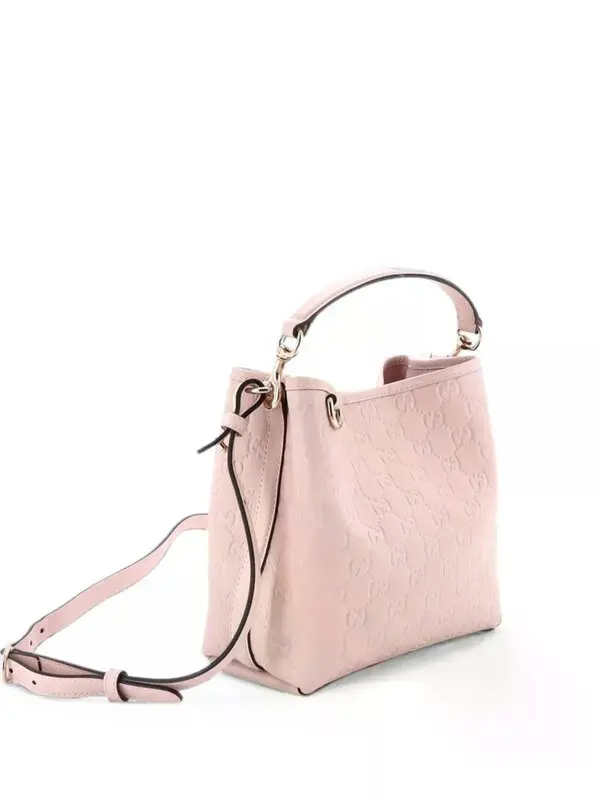 Gucci Gg Emblem Gg Embossed Leather Small Bucket Bag