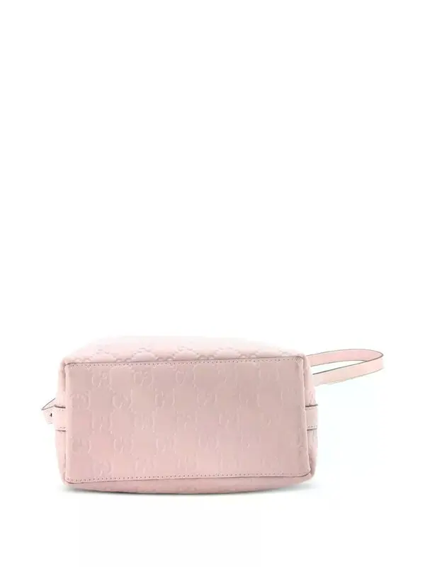 Gucci Gg Emblem Gg Embossed Leather Small Bucket Bag