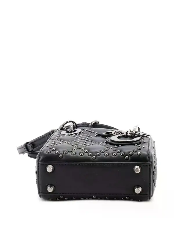 Dior Lady Pearl Cannage Studded Lambskin Micro Satchel