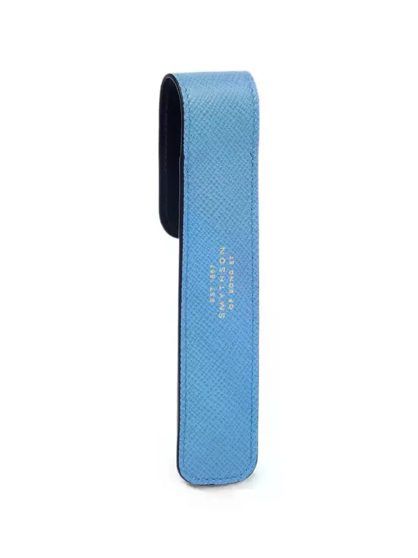 Smythson Panama Pen Sleeve - Blue