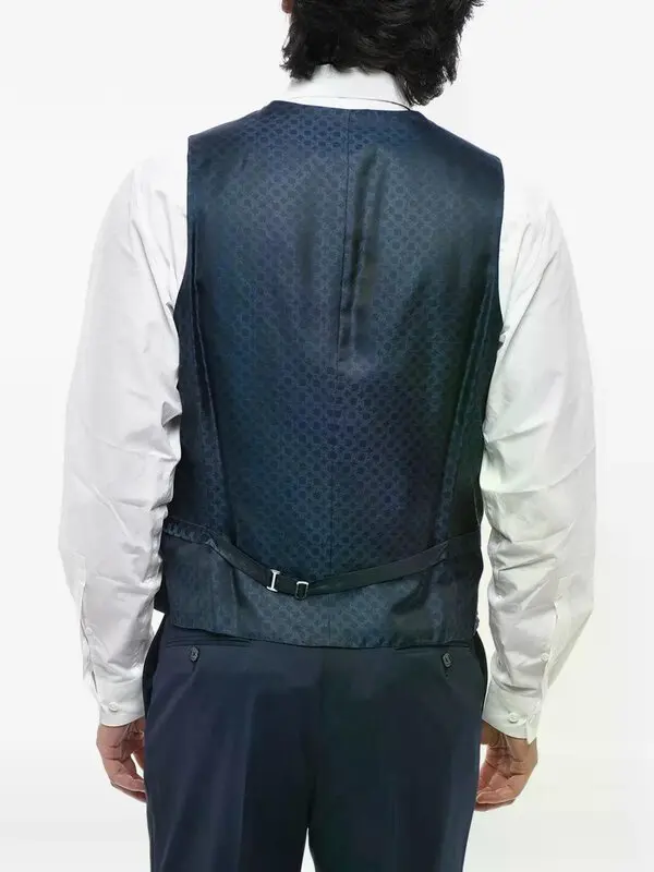 Corneliani Pinpoint Jetted-pockets Waistcoat