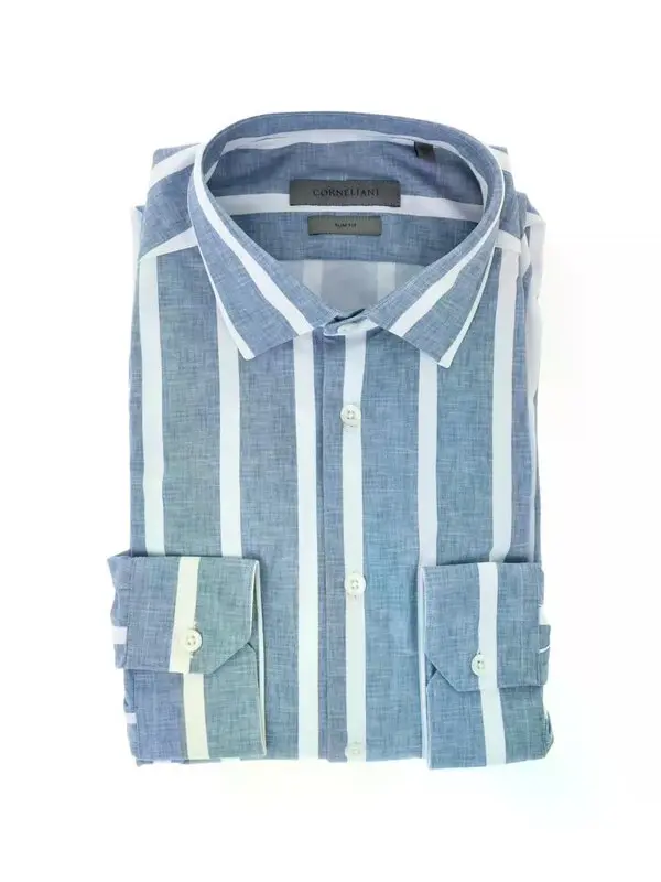 Corneliani Striped Slim-fit Shirt - Blue