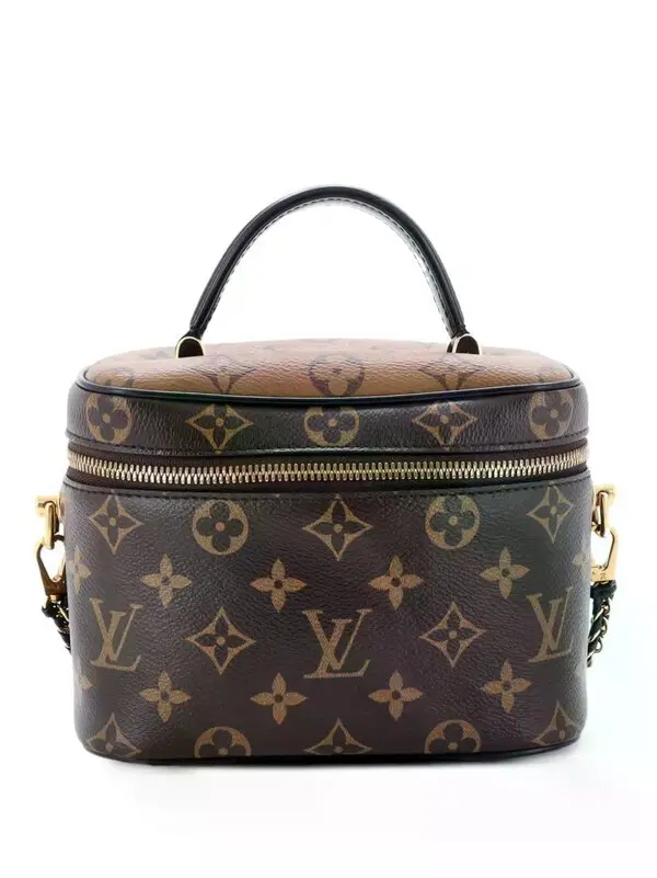 LOUIS VUITTON Vanity Handbag Reverse Monogram Canvas Pm Satchel - Brown