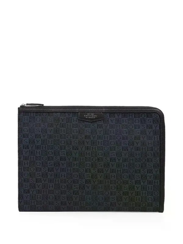 Smythson Small Stamp-canvas Laptop Case