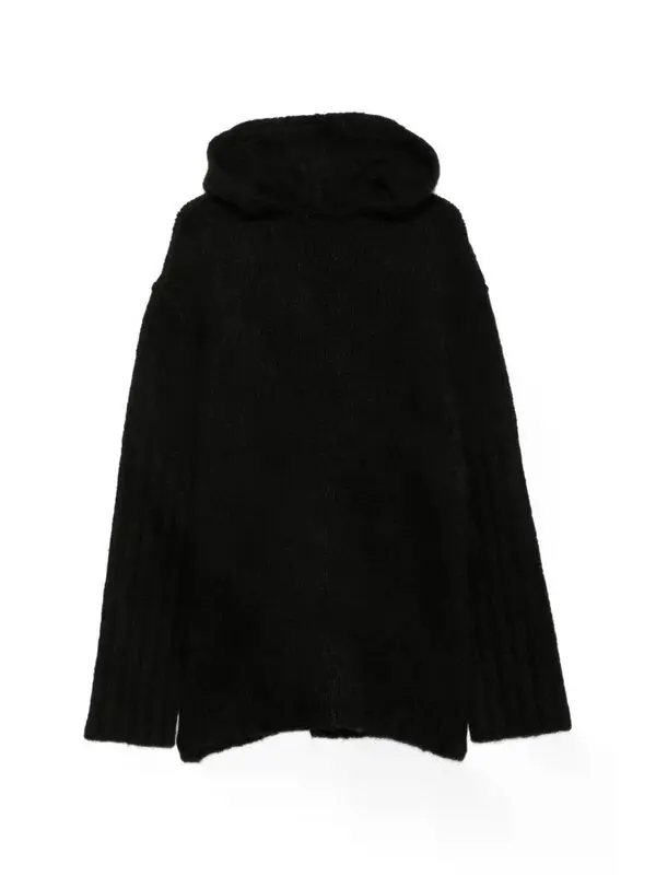 Rick Owens Long Sleeve Hooded Sweater - Black