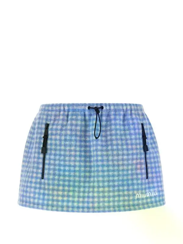 Miu Miu Fleece Mini Skirt With Vichy Pattern