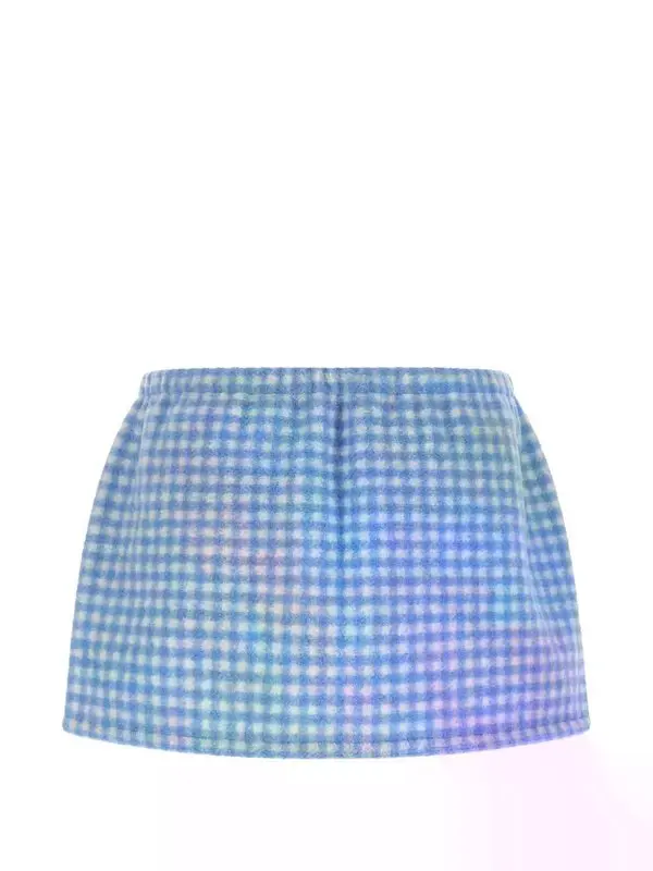 Miu Miu Fleece Mini Skirt With Vichy Pattern