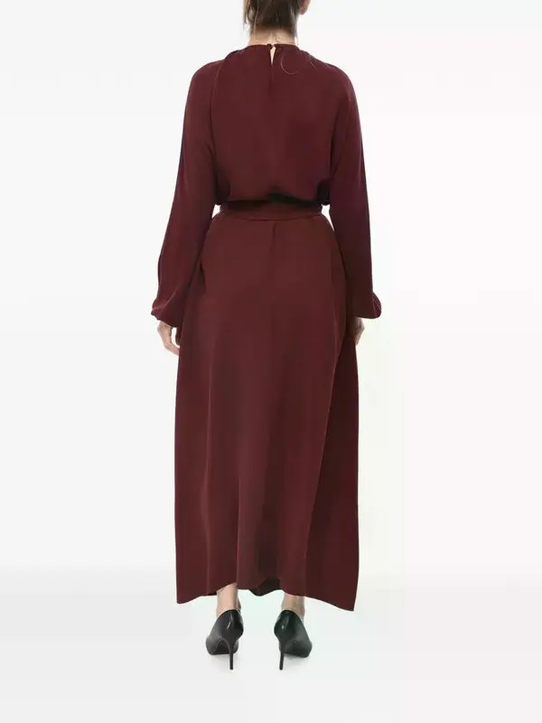 SUPER BLOND Belted Long-sleeve Maxi Dress