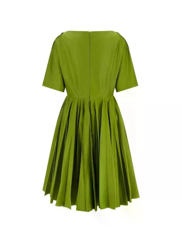 Prada Chino Dress With Boat Neck And Flared Hem
