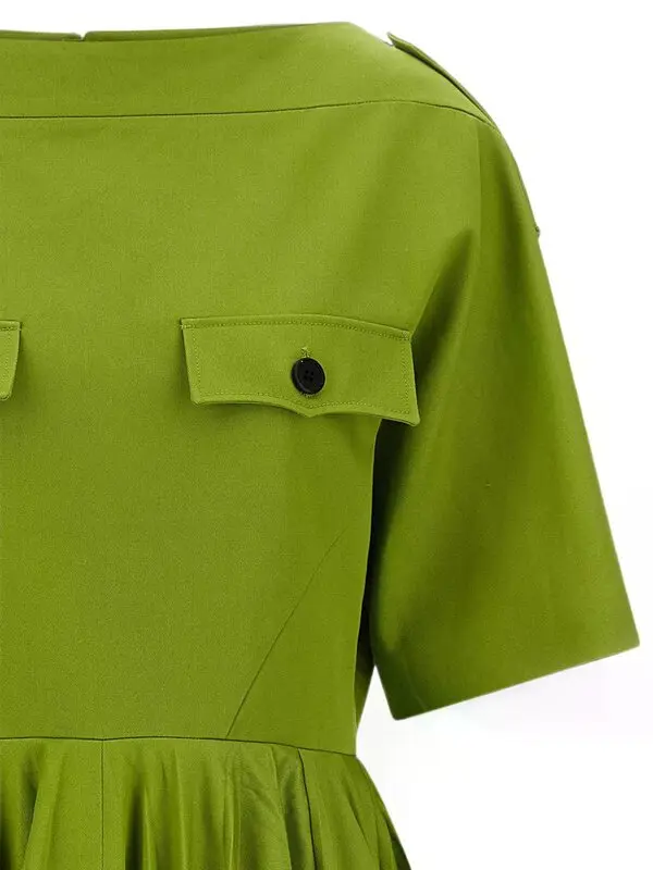 Prada Chino Dress With Boat Neck And Flared Hem