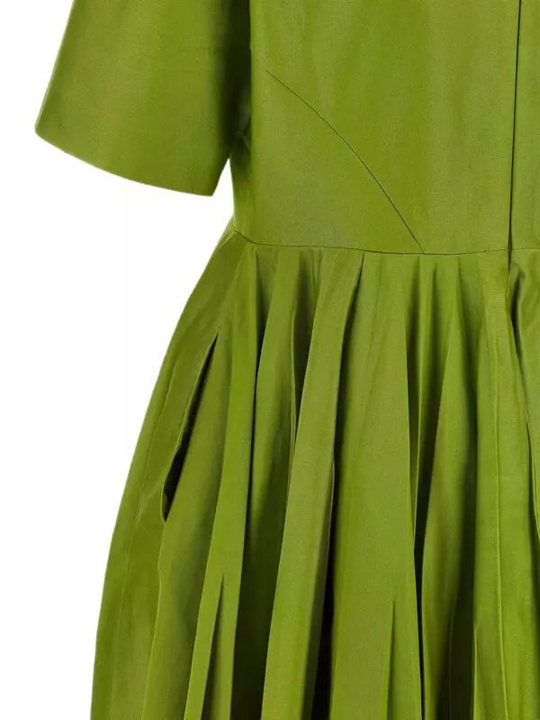 Prada Chino Dress With Boat Neck And Flared Hem