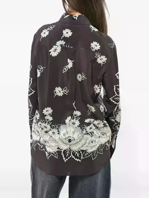 P.a.r.o.s.h Floral Print Asymmetric Shirt
