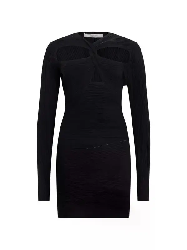 Philosophy Di Lorenzo Serafini Twist-detail Ribbed-knit Mini Dress - Black