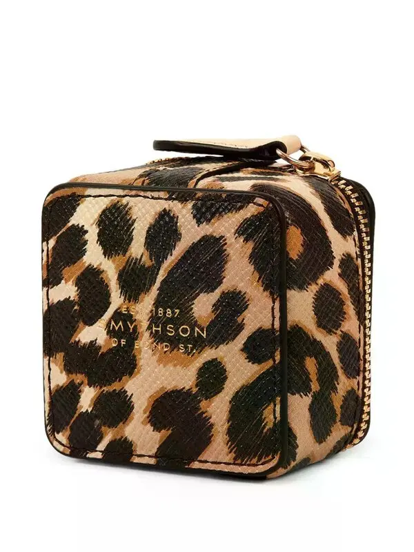 Smythson Leopard-print Leather Trinket Case