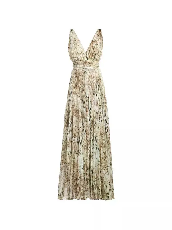 Roberto Cavalli Printed Silk Maxi Dress