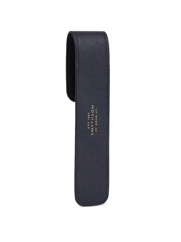 Smythson Panama Cross-grain Pen Sleeve - Blue