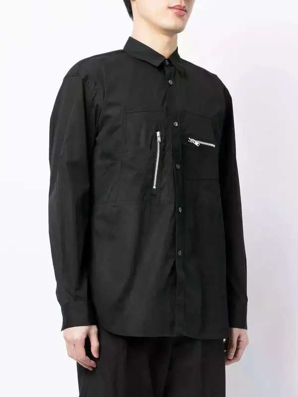 Comme Des Garçons Button-down Zip-detail Shirt