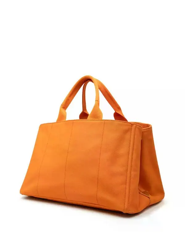 Prada 2000-2026 Large Canvas Canapa Logo Tote Satchel