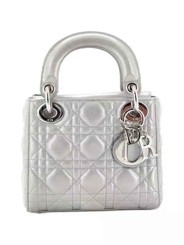 Dior Lady Chain Bag Mini Satchel - Silver