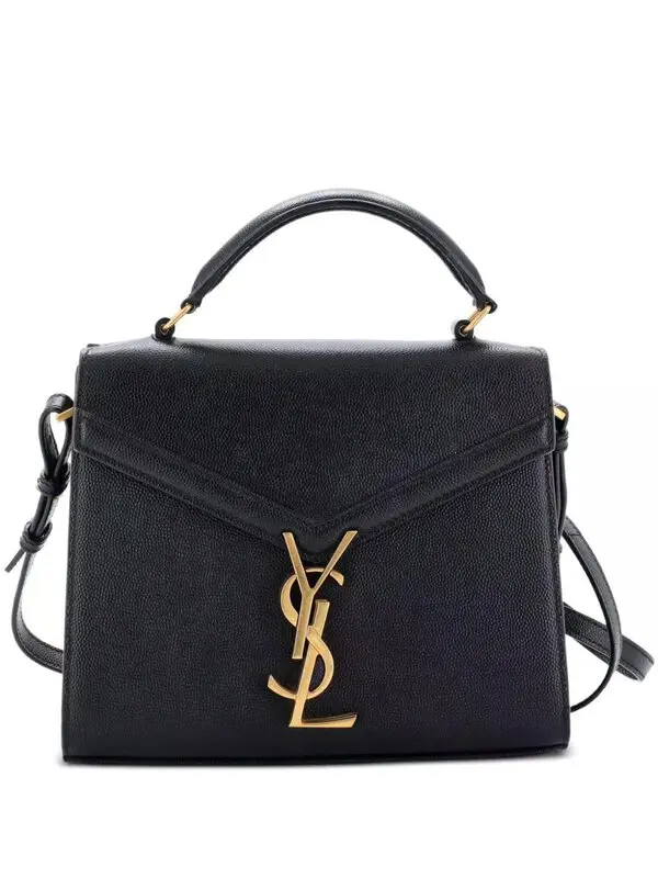 Saint Laurent Cassandra Leather Mini Top Handle Bag - Black