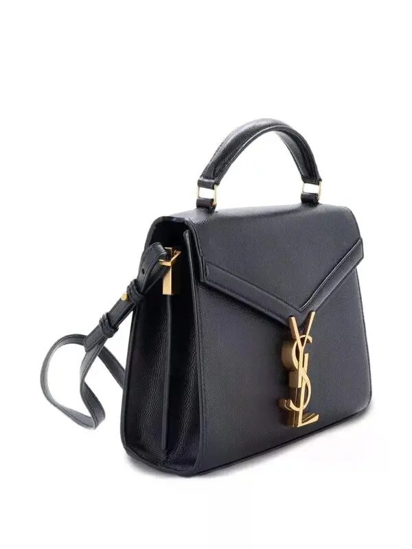 Saint Laurent Cassandra Leather Mini Top Handle Bag - Black