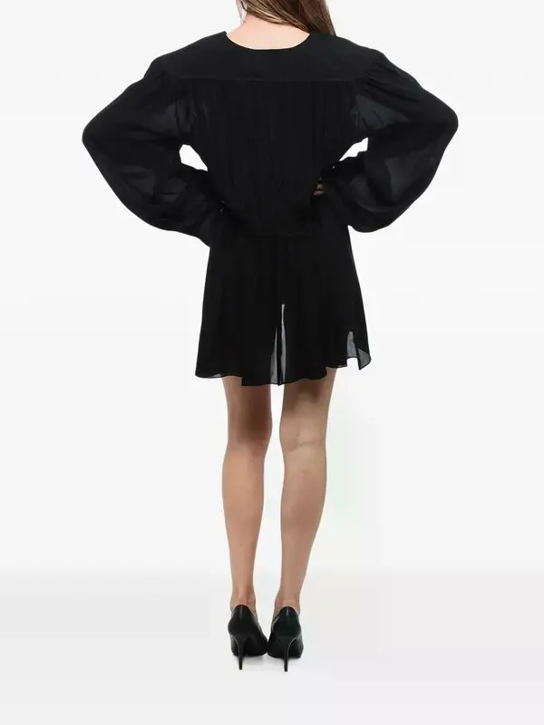 Wardrobe.NYC Gathered V-neck Asymmetric Mini Dress