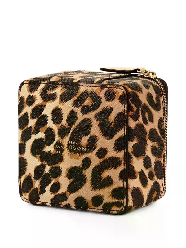 Smythson Panama Leopard-print Trinket Case